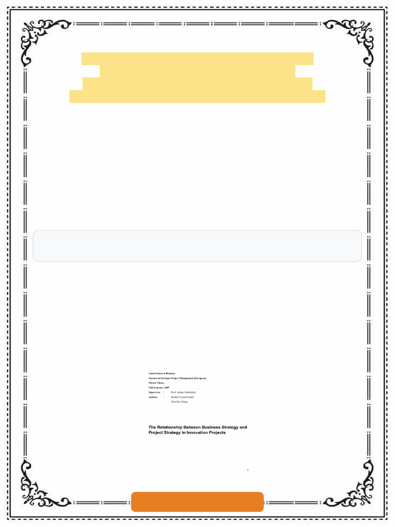 The Relationship Between Business Strategy and Project Strategy in ...