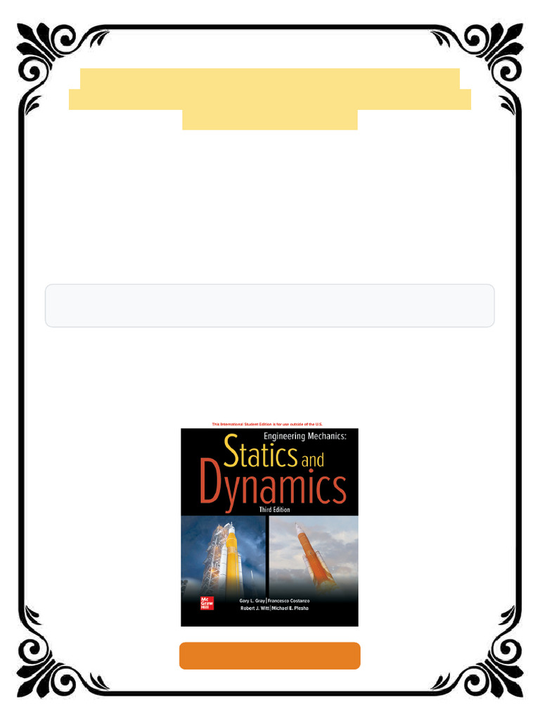 Engineering Mechanics: Statics and Dynamics 3rd Edition Michael Plesha ...