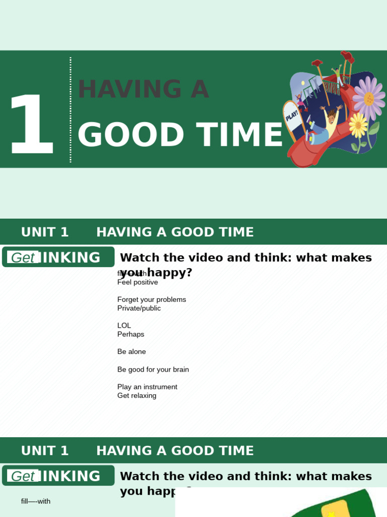 Think 1 U1 | PDF | Adverb | Grammar
