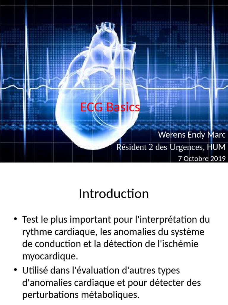 Interprétation de l'ECG aux Urgences | PDF | Électrocardiographie ...