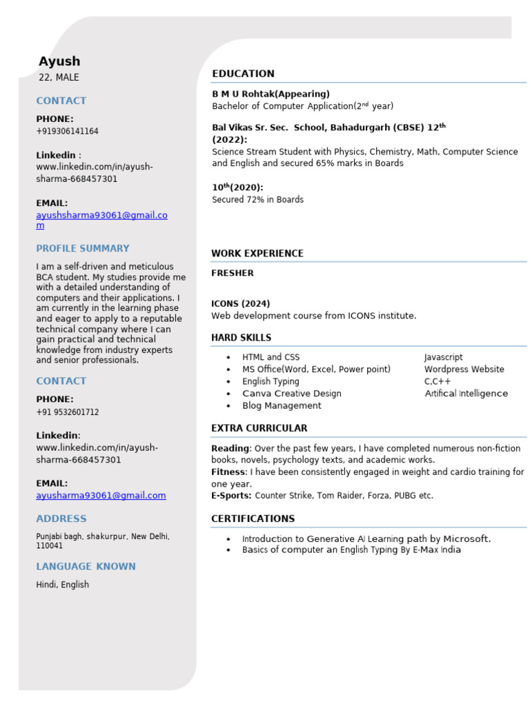 Ayush Resume | PDF