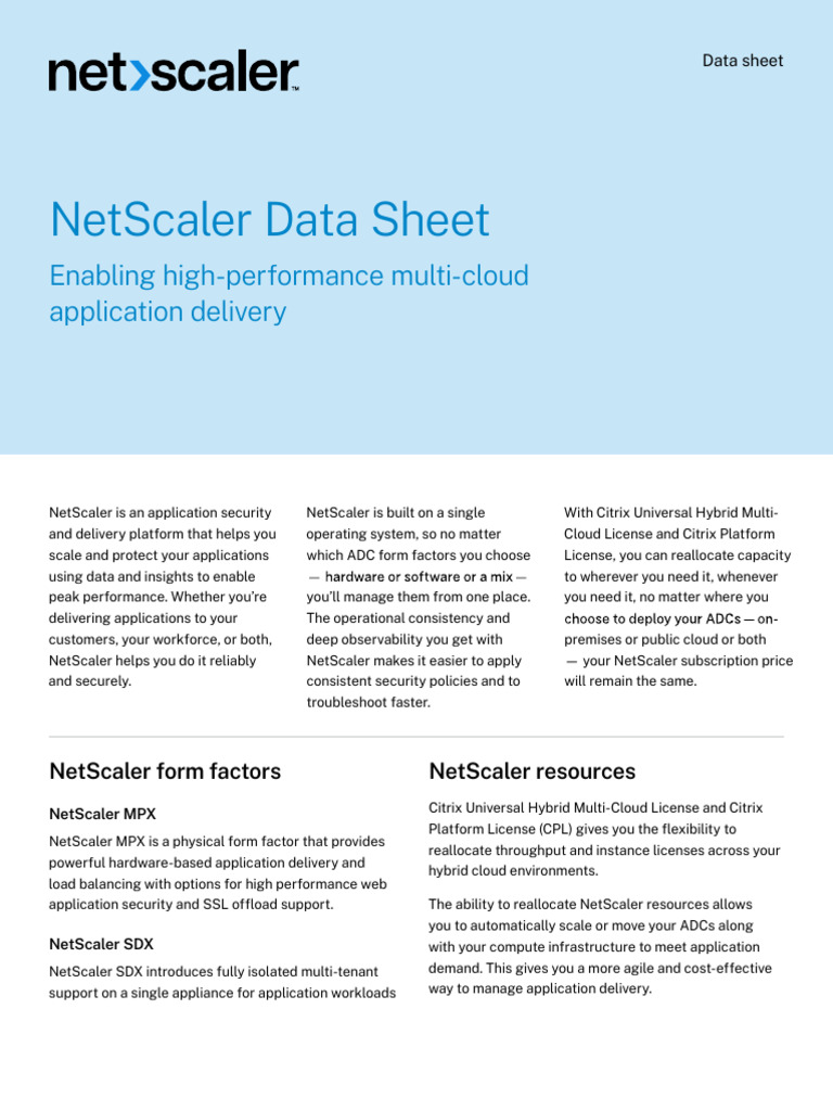 NetScaler Multi-Cloud Application Delivery | PDF | Computing | Computer ...
