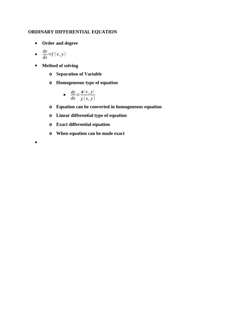 Ordinary Differential Equation | PDF