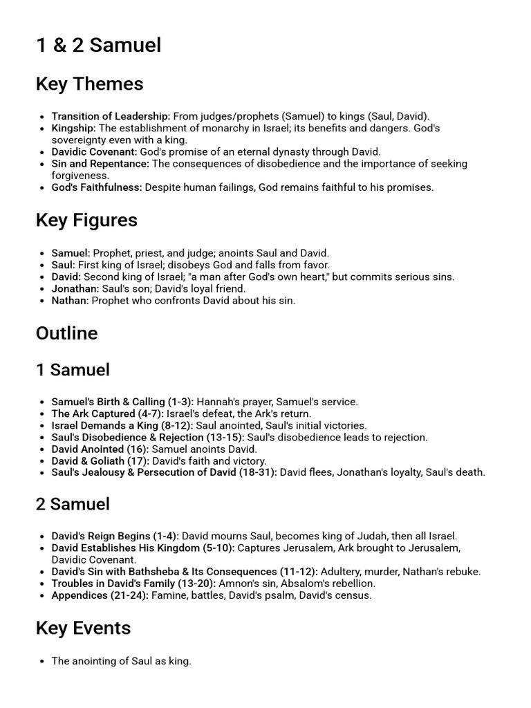 Key Themes in 1 & 2 Samuel | PDF