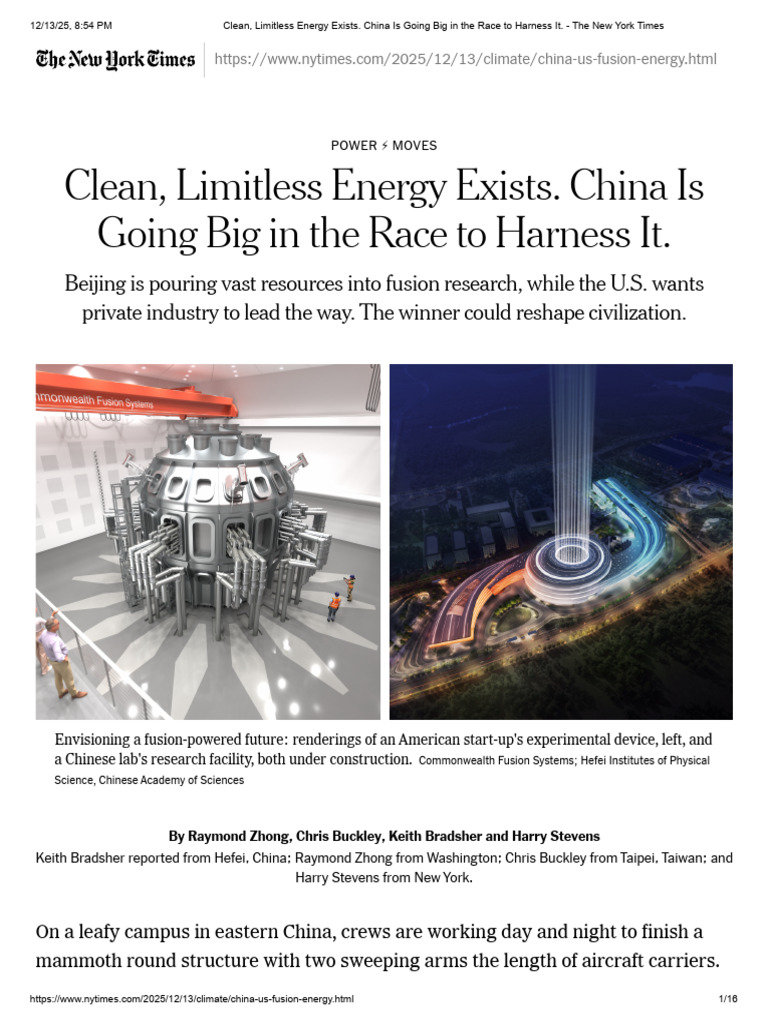 Clean, Limitless Energy Exists. China Is Going Big in The Race To ...