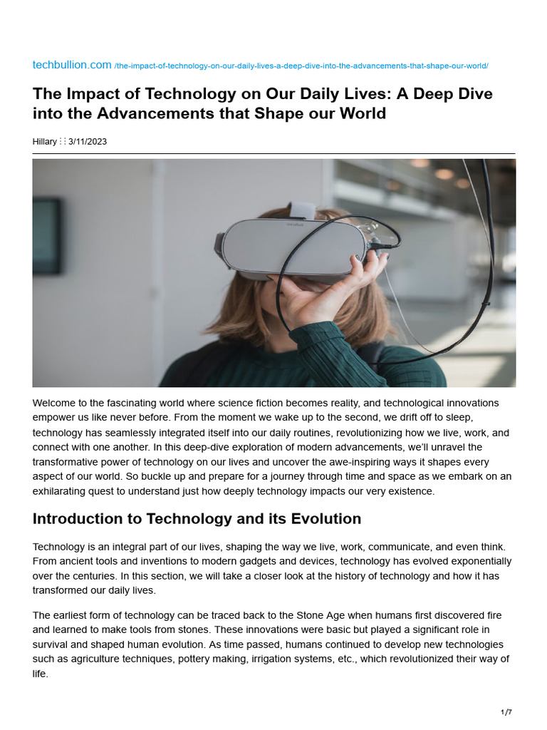 Technology's Impact on Daily Life | PDF | Social Media | Popular ...