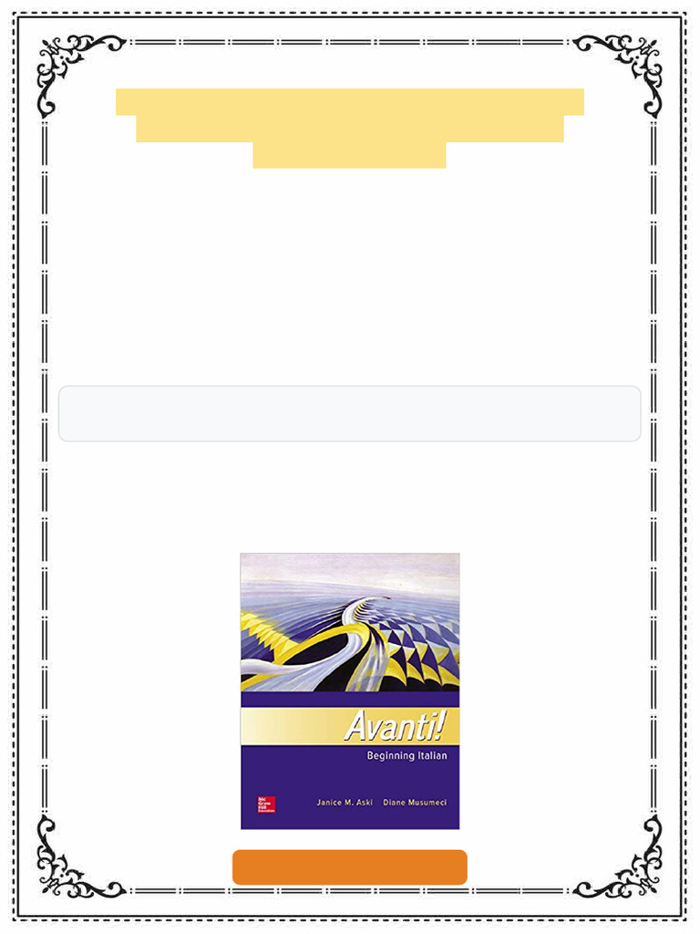 (eBook PDF) Avanti! (Italian) 4th Edition by Janice Aski eBook ...