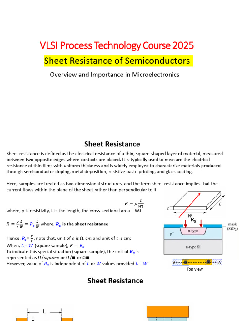 Sheet Resistance | PDF | Electrical Resistivity And Conductivity | Resistor
