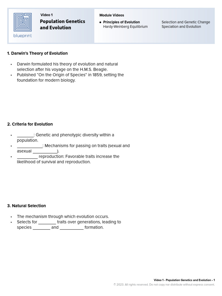 Population Genetics and Evolution Insights | PDF | Evolution | Natural ...