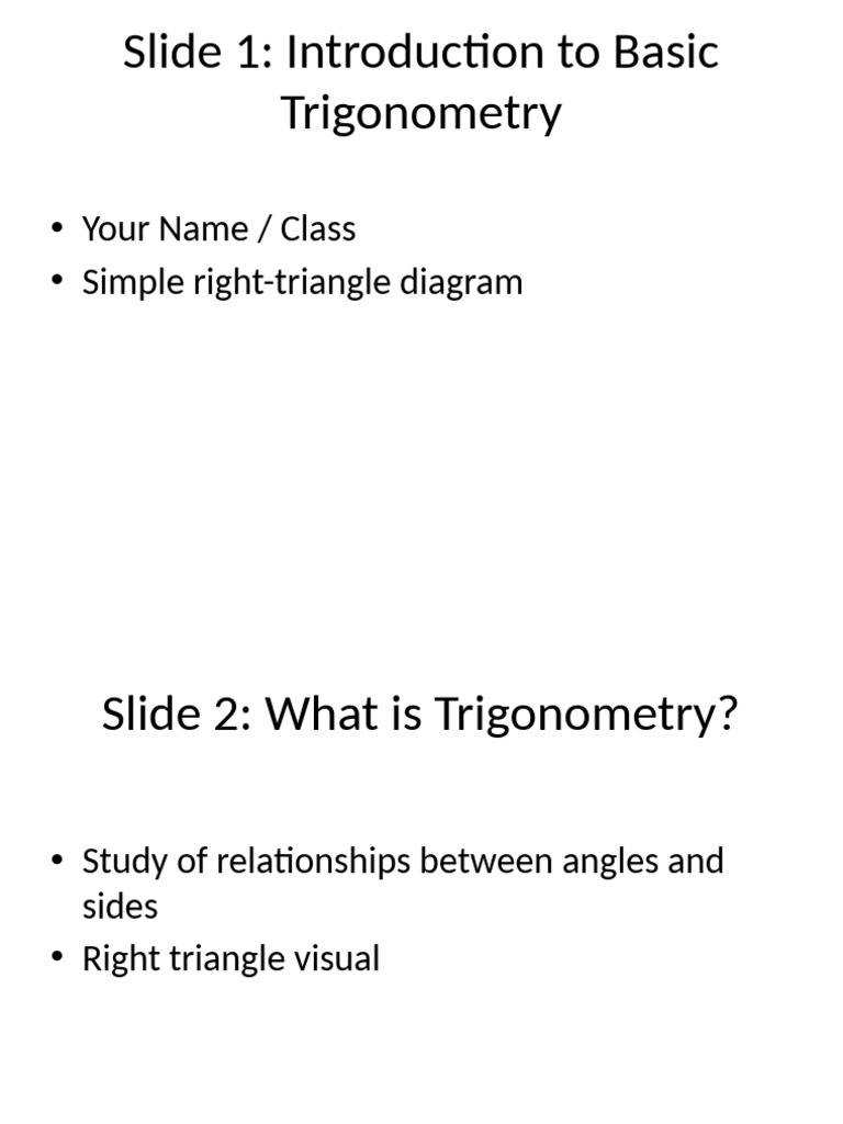 Basic Trigonometry Concepts Explained | PDF | Trigonometry | Elementary ...