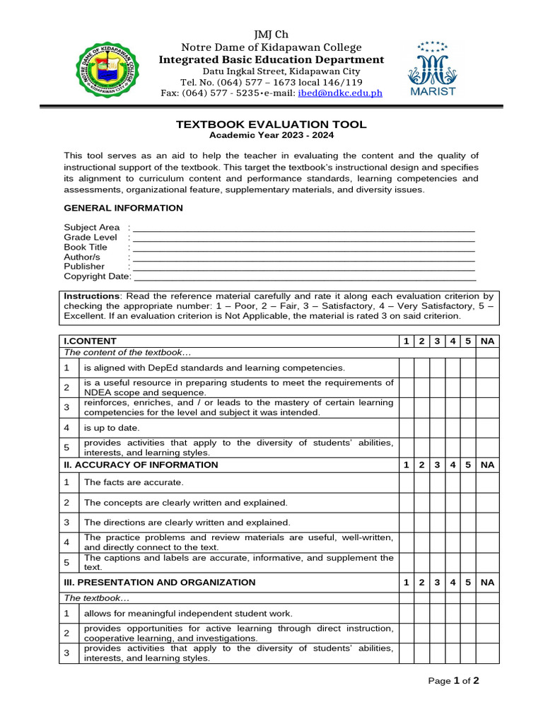 Textbook-Evaluation-Tool | PDF | Learning | Textbook