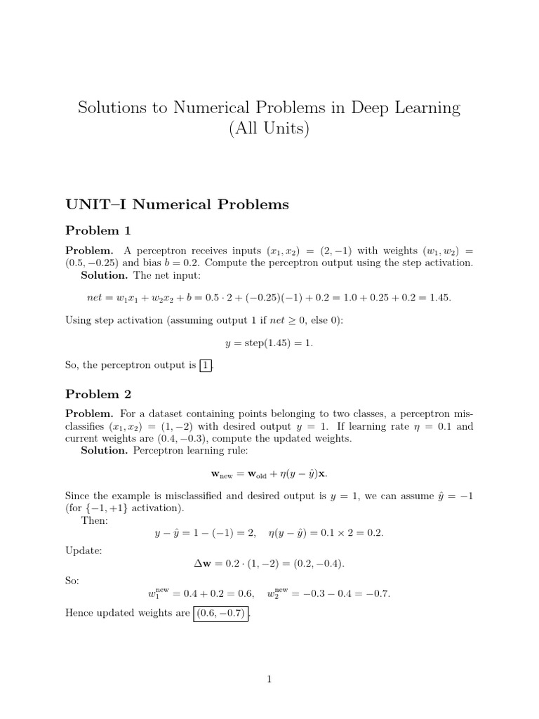DL Math Problem Solution | PDF | Applied Mathematics | Machine Learning