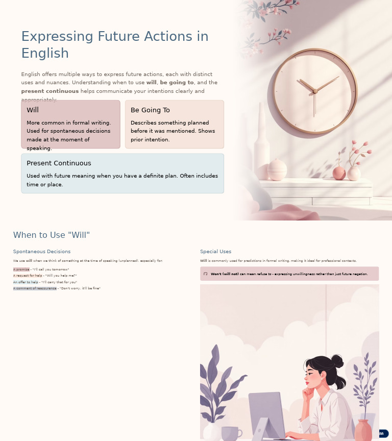Expressing Future Actions in English | PDF