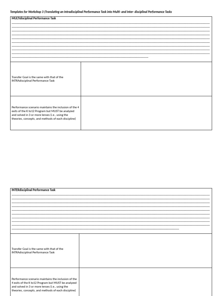 Templates For Workshop 3 | PDF