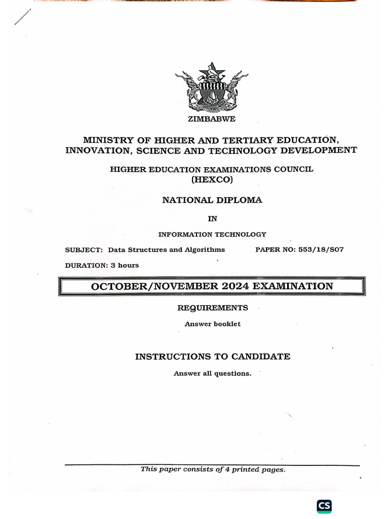 OctNov 2024 Algorithms | PDF