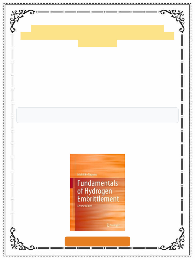 Fundamentals of Hydrogen Embrittlement Michihiko Nagumo Ebook All Pages Included | PDF ...