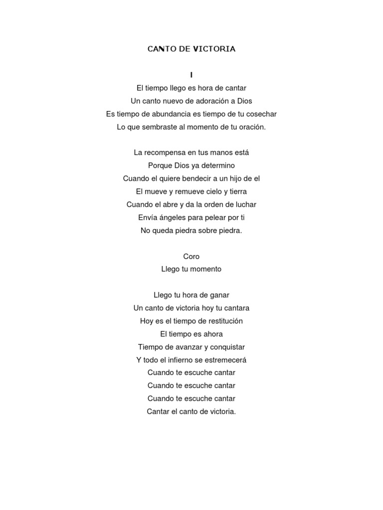 Canto de Victoria Letra y Acordes | PDF
