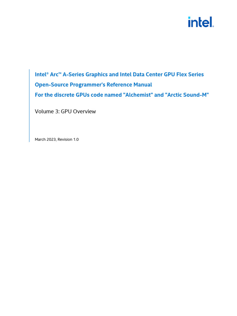 Intel Gfx Prm Osrc Acm Vol03 Gpu Overview | PDF | Graphics Processing ...