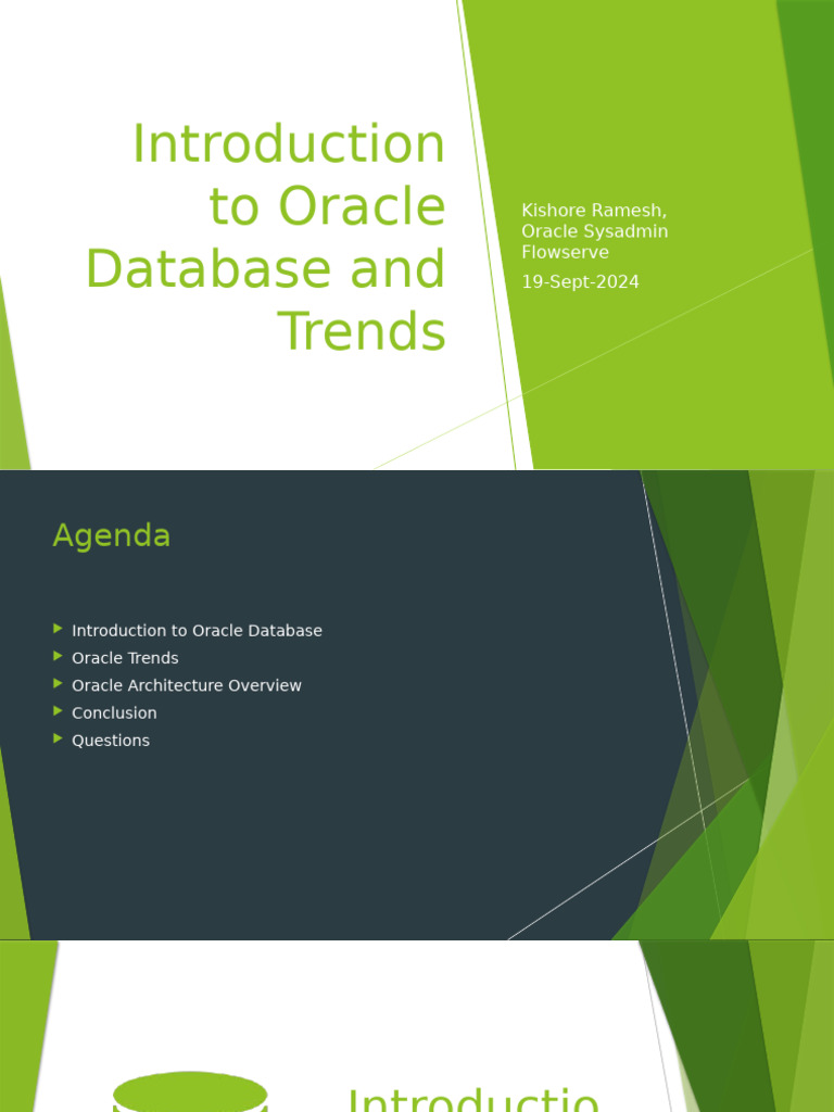 Introduction to Oracle Database and Trends | PDF | Databases | Sql