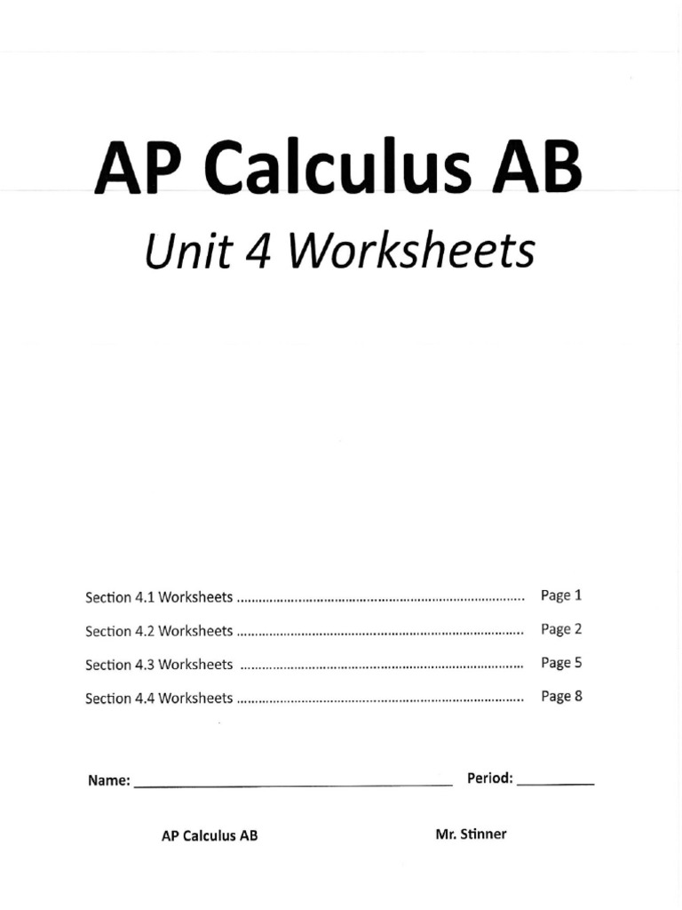 Unit 4 Worksheets | PDF