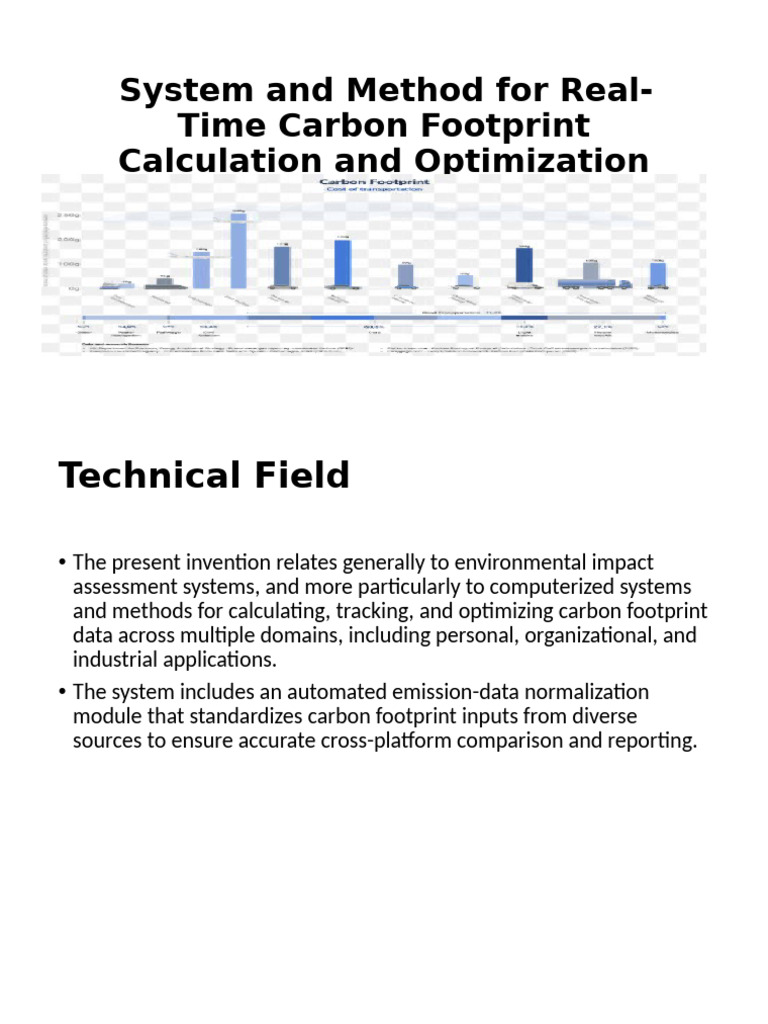 System and Method For Real-Time Carbon Footprint Calculation | PDF