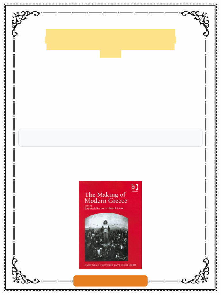 The Making of Modern Greece Centre For Hellenic Studies King S College ...