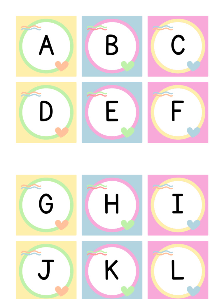 Letters Flashcards in Colorful Illustrative Style | PDF