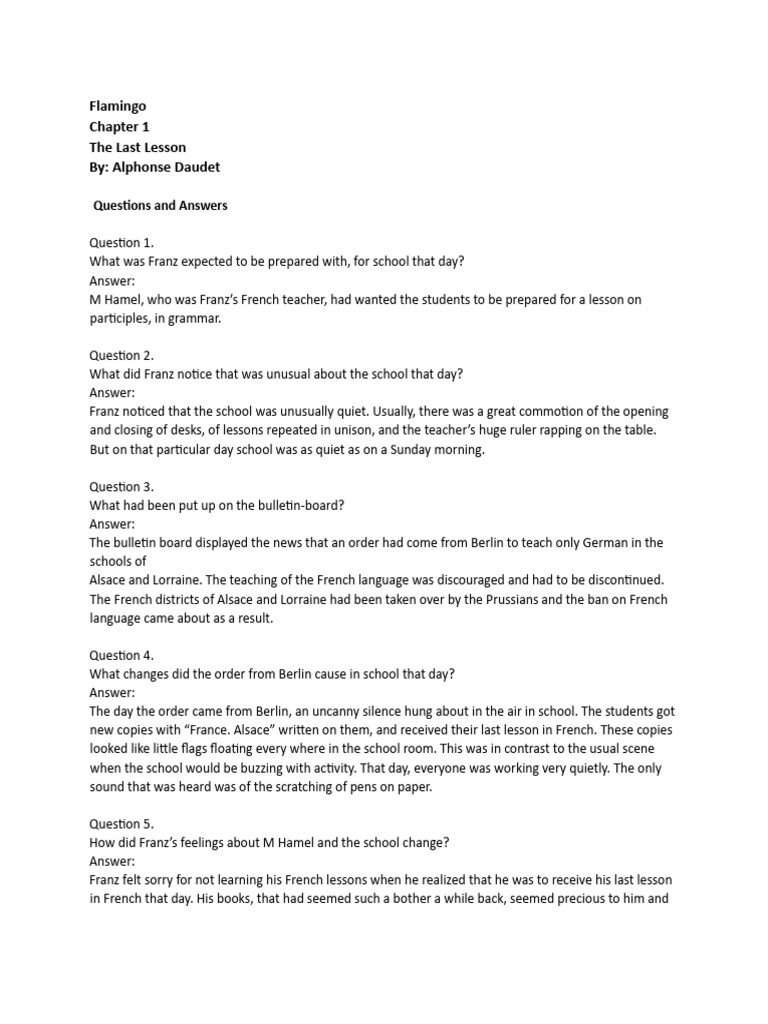 Last Lesson: Language and Identity | PDF