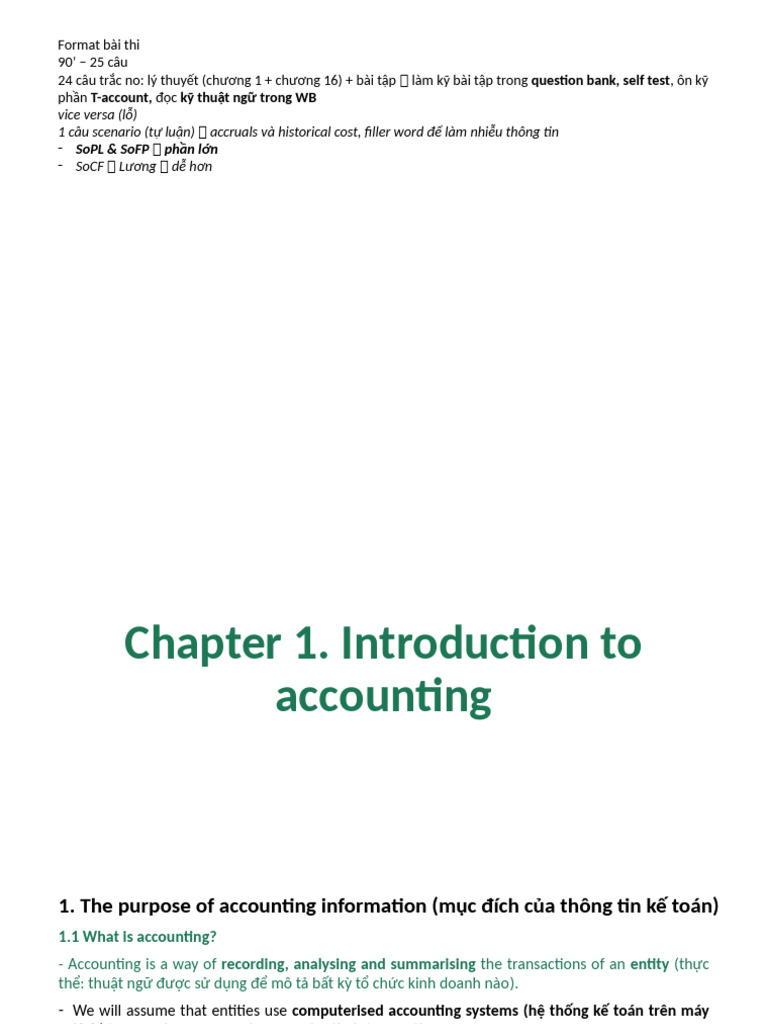Accounting Chapter 1 | PDF | Expense | Historical Cost