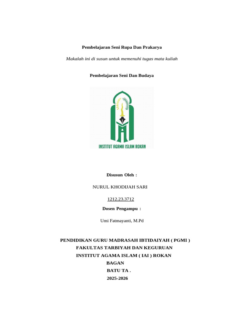 Pembelajaran Seni Rupa Dan Prakarya | PDF