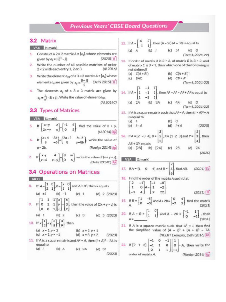 Matrices 1 | PDF