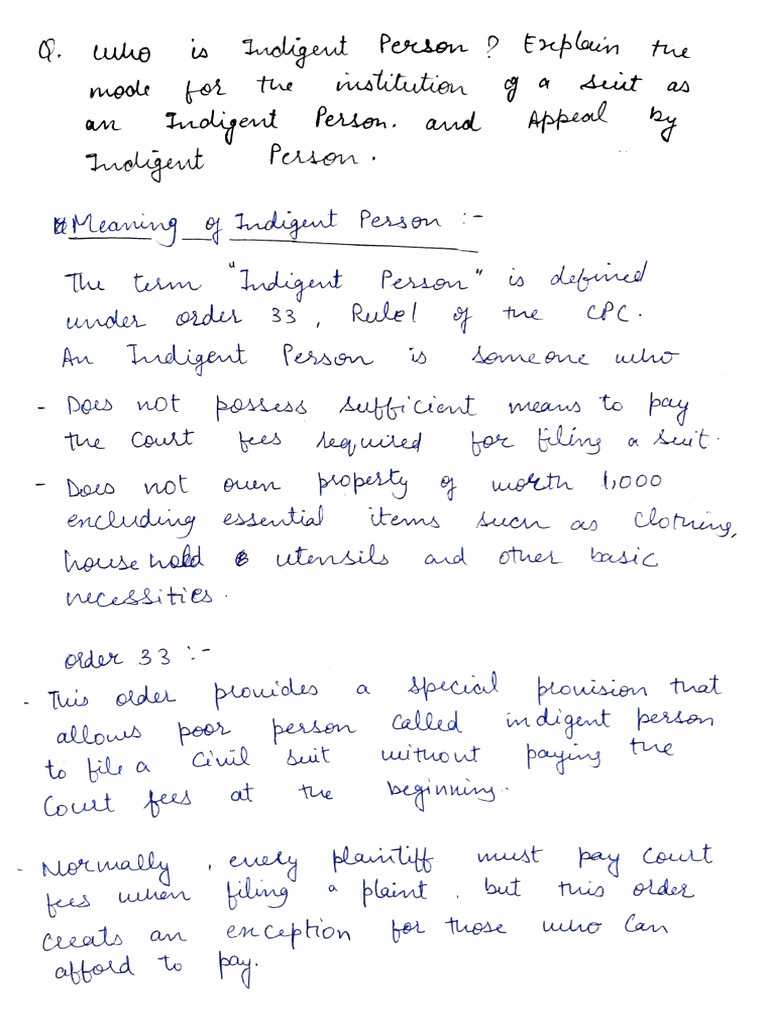 Indigent Person | PDF