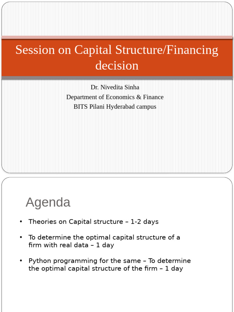 Lecture On Capital Structure | PDF | Capital Structure | Debt