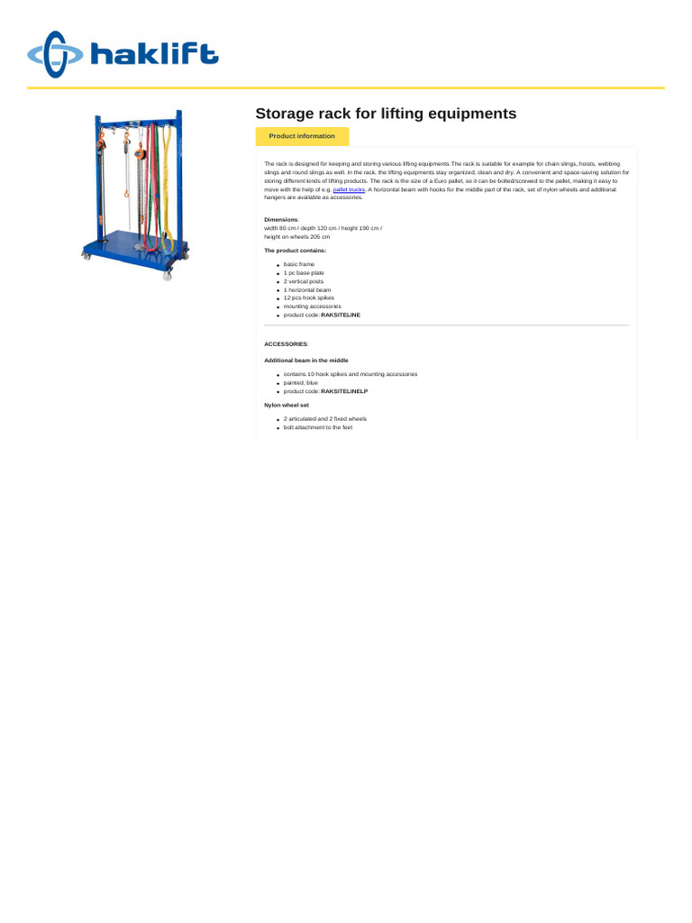 Lifting Equipment Storage Rack Solutions | PDF | Pallet | Equipment