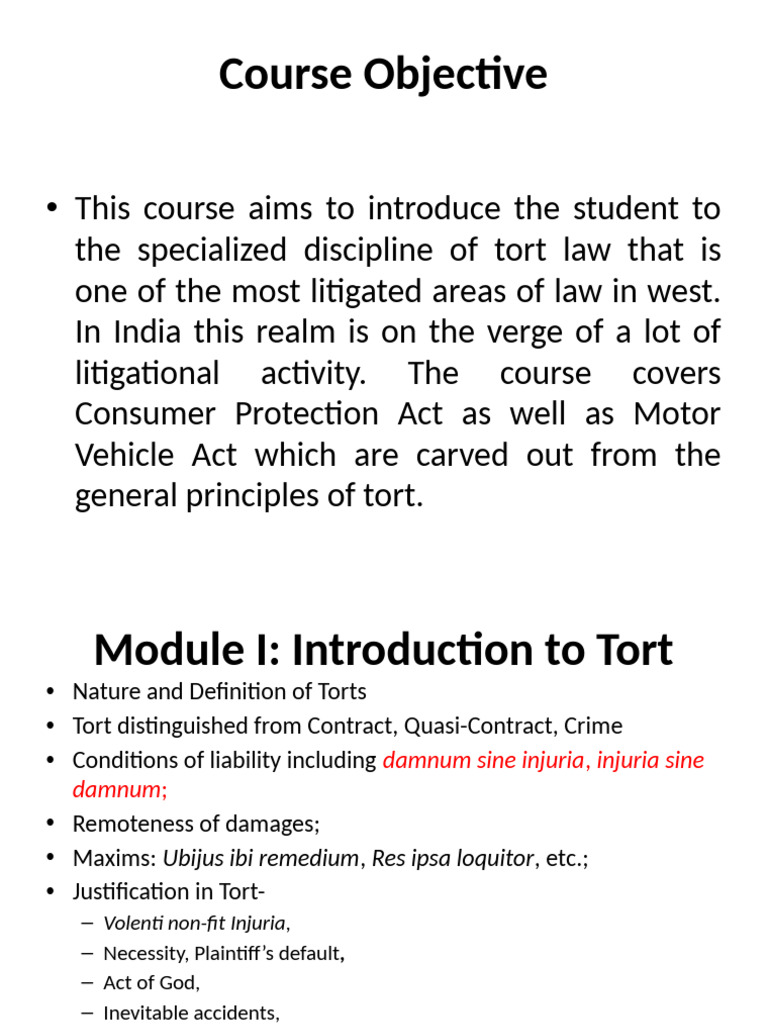 Introduction to Tort Law Principles | PDF | Tort | Negligence