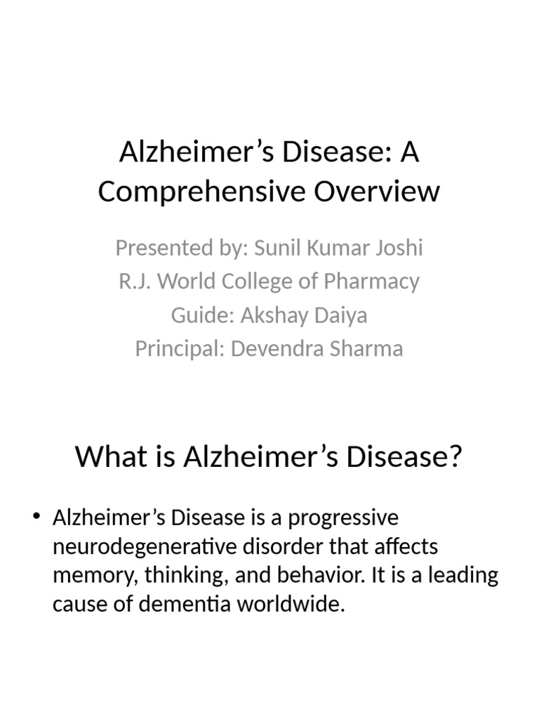 Alzheimers_Disease_Presentation | PDF | Alzheimer's Disease | Diseases ...