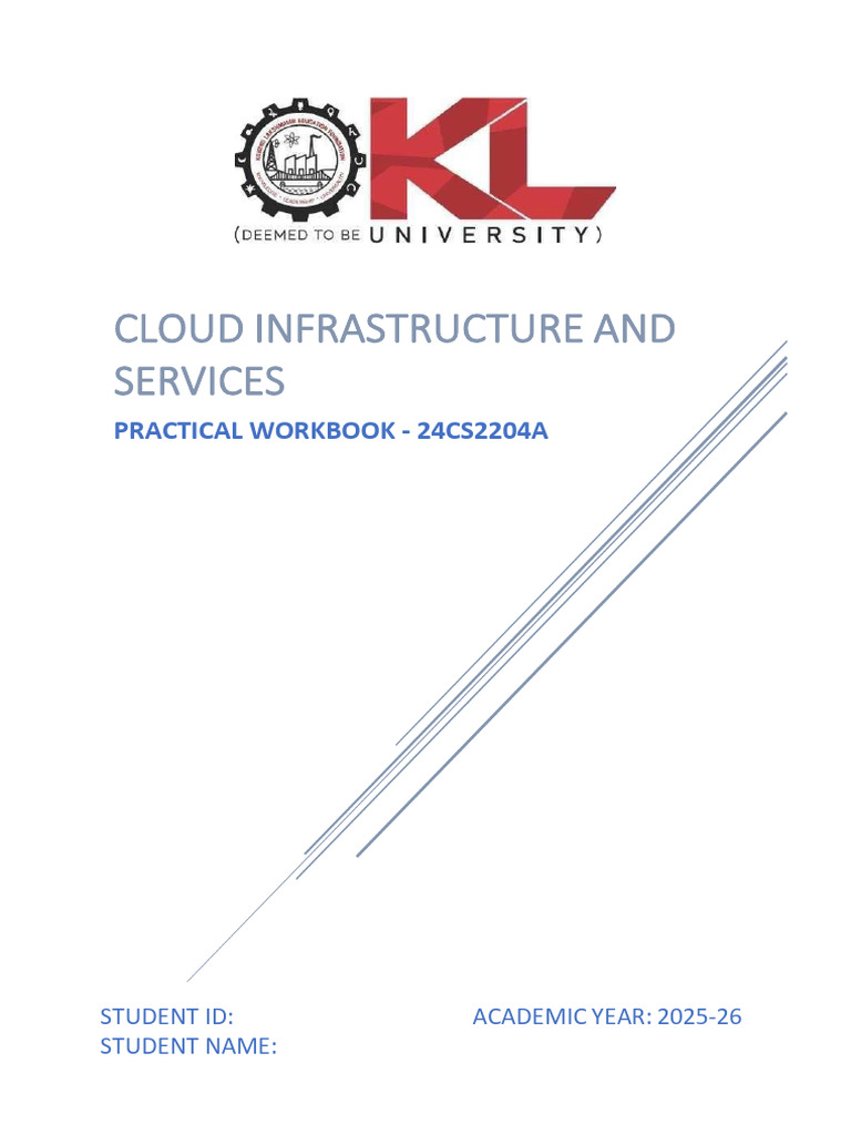 Cloud Infrastructure Practical Workbook | PDF | Amazon Web Services ...