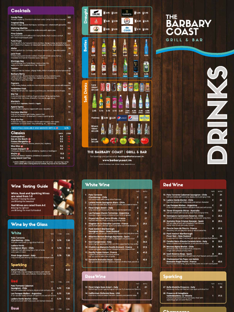 The Barbary Coast 6pp Drinks Menu Apr24 Web | PDF
