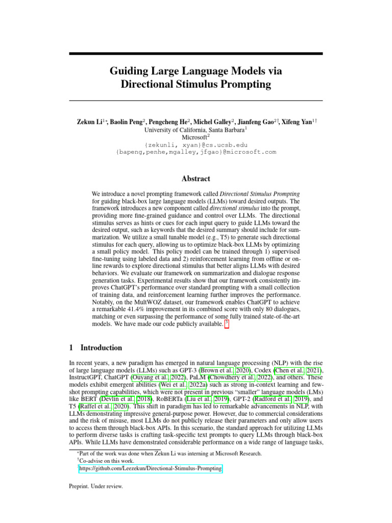 DSP - Direct Stimulus Prompting - Guiar A Los LLM | PDF | Cognitive ...