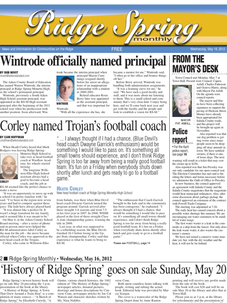 Corley Named RS-M Head Coach | PDF | United States House Of ...