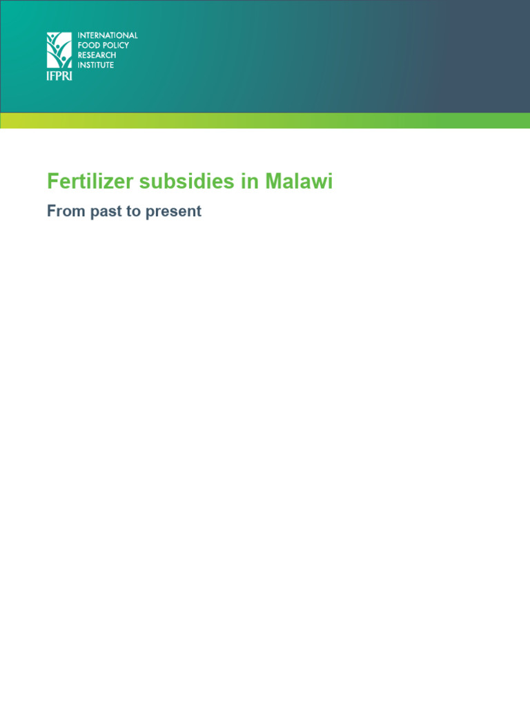 Malawi's Fertilizer Subsidy History | PDF | Agriculture | Agricultural ...