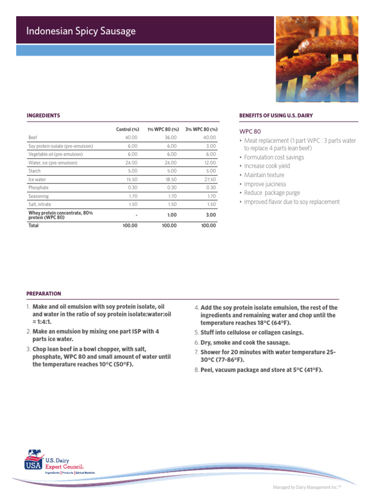 Indonesian Spicy Sausage | PDF | Beef | Fat