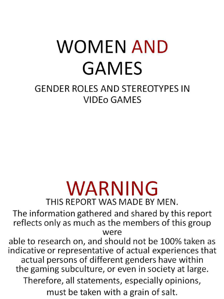 gender roles and stereotypes in gaming | PDF