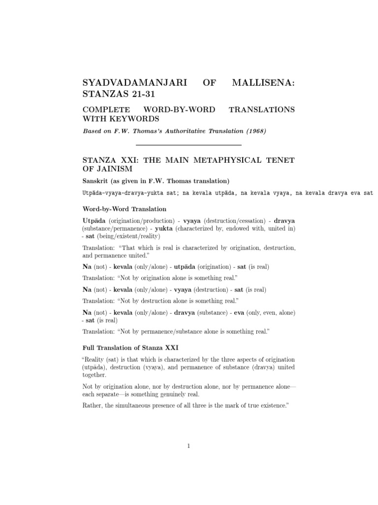 Jain Metaphysics: Stanzas 21-31 Analysis | PDF | Soul | Knowledge