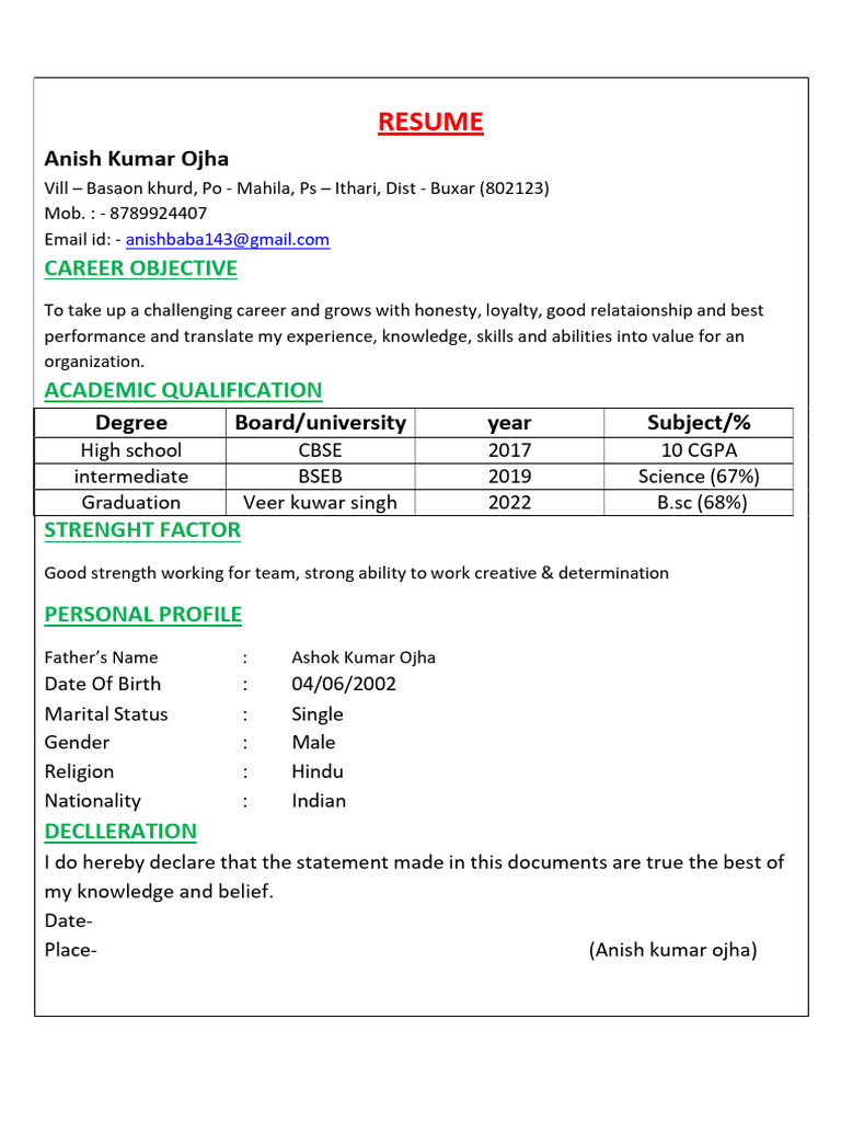 Anish Resume | PDF