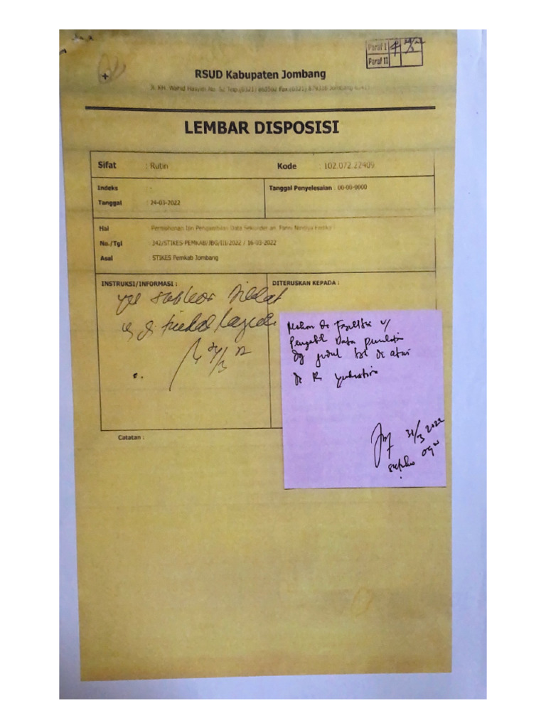 Lembar Disposisi | PDF