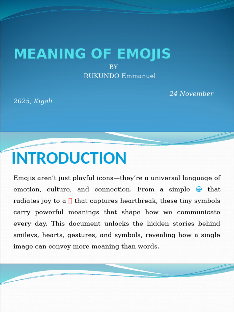Meaning of Emojis of Social Media - RUKUNDO Emmanuel | PDF