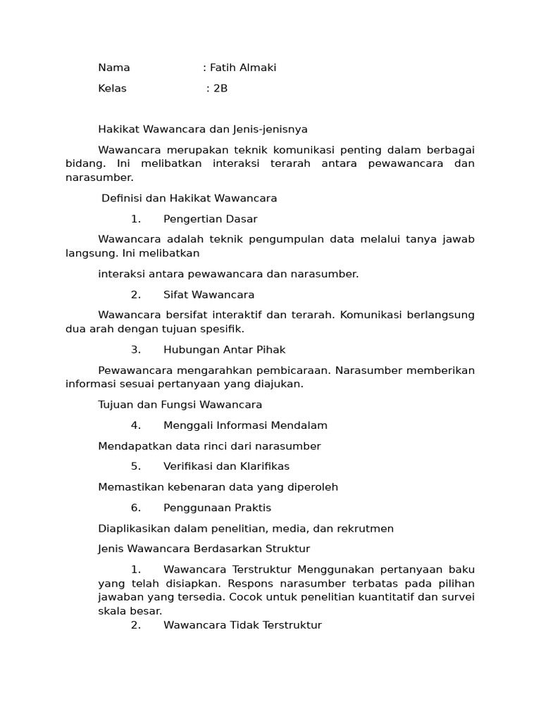 Fatih Almaki (Wawancara) | PDF