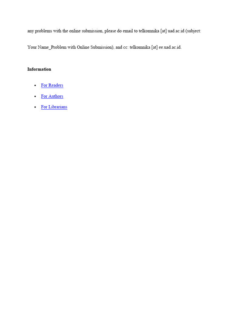 Online Submission Issues Contact Info | PDF