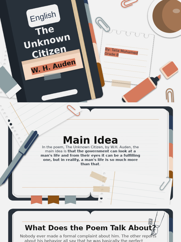 The Unknown Citizen | PDF